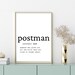 Postman Definition Wall Art, Postman Gift Idea, Postman Digital Print ...