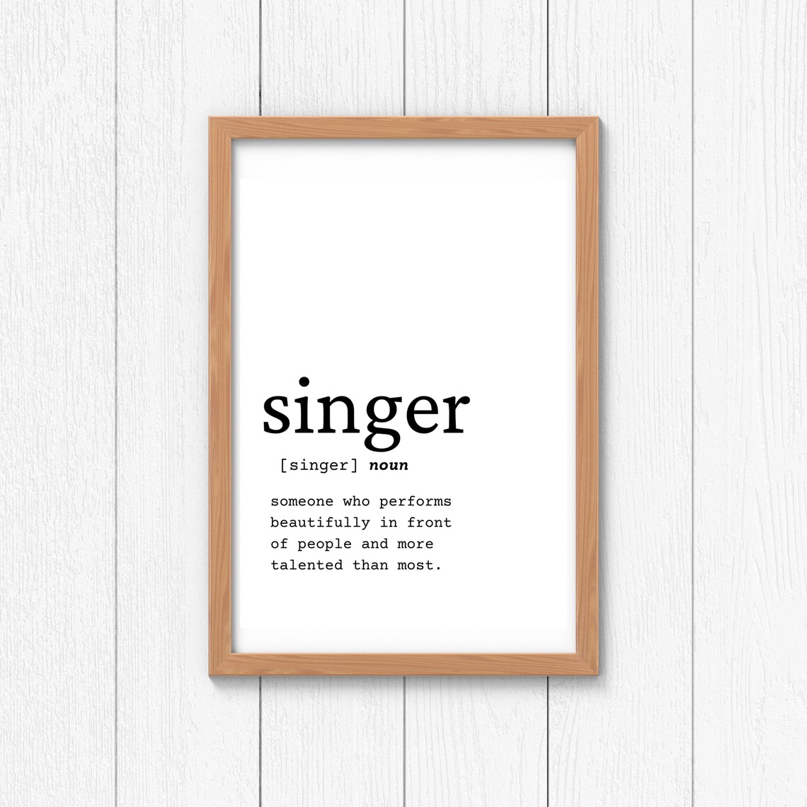 Singer Definition Wall Art, Gift for Singer, Singer Digital Print ...