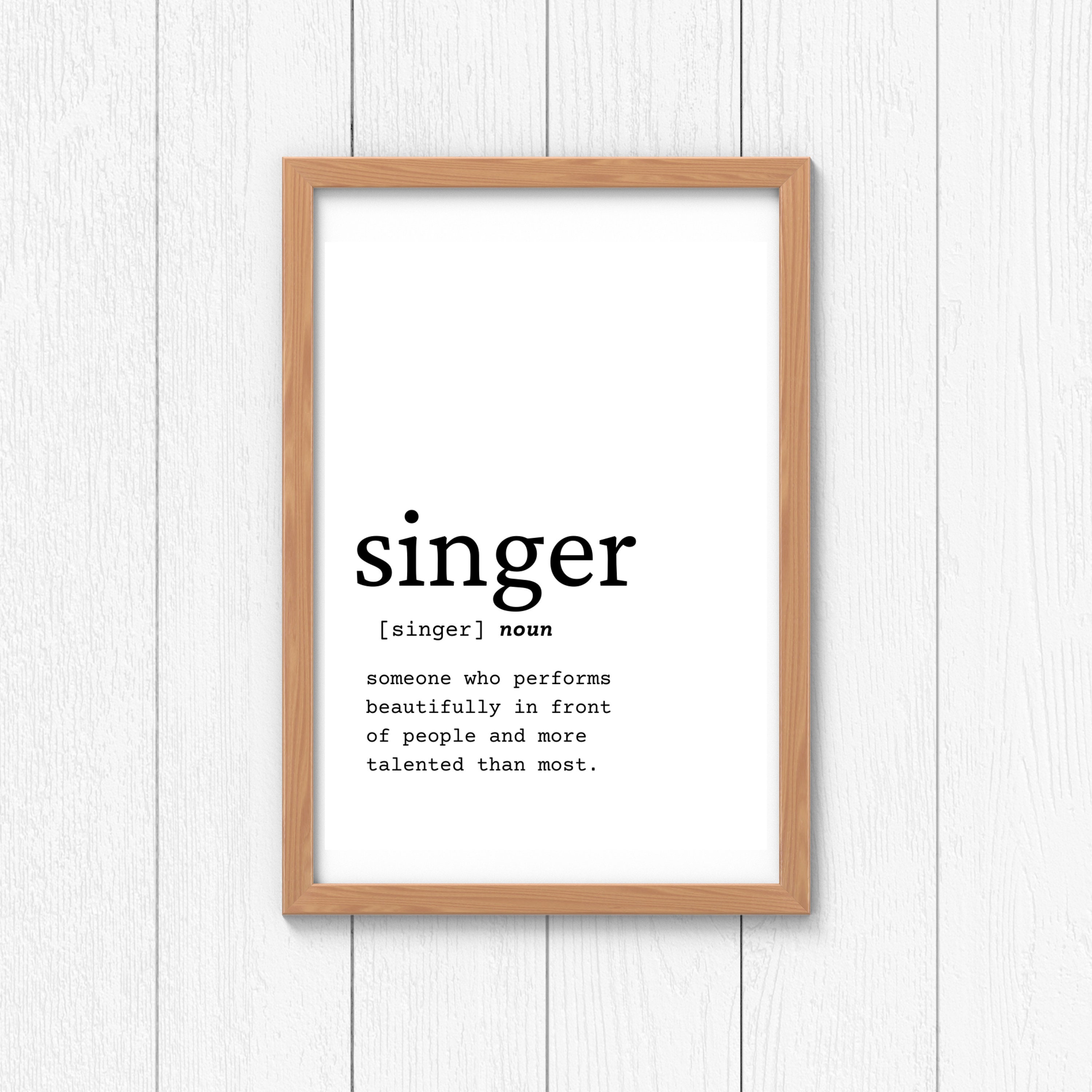 Singer Definition Wall Art, Gift for Singer, Singer Digital Print ...