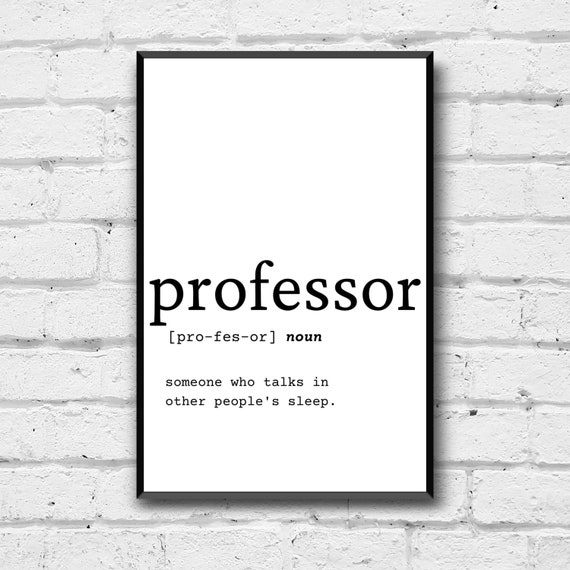 Professor Definition Wall Art Digital Download Gift for | Etsy