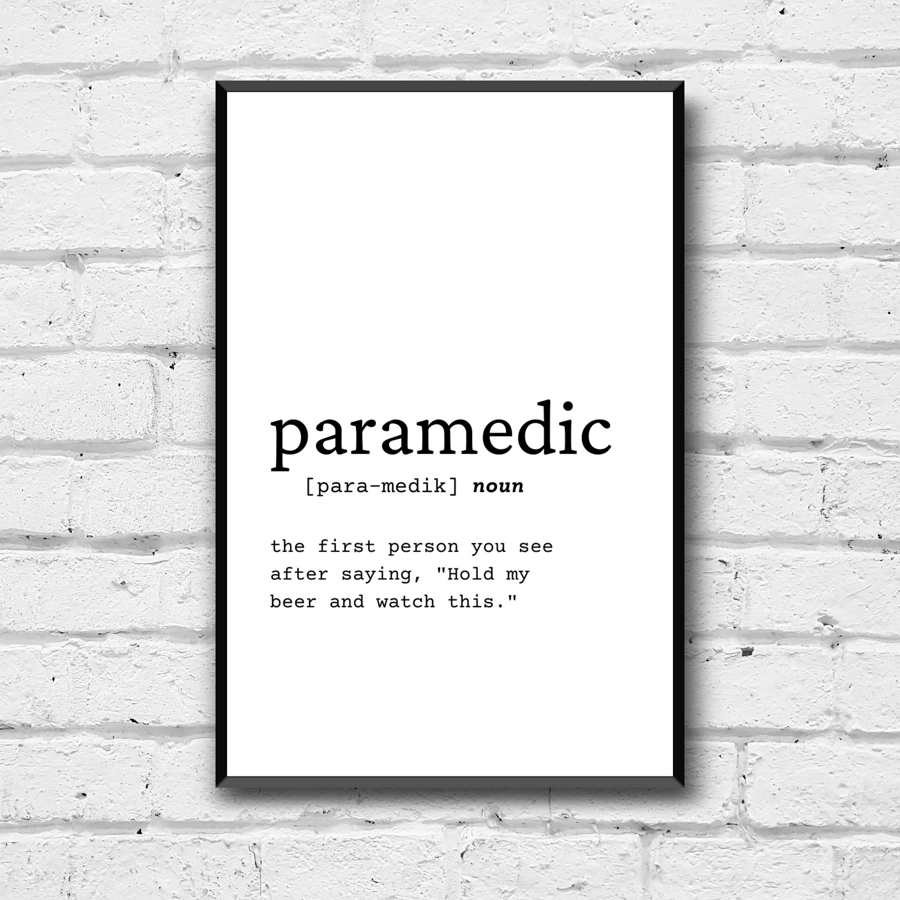 Paramedic Definition Wall Art, Digital Download, Definition Home Decor ...