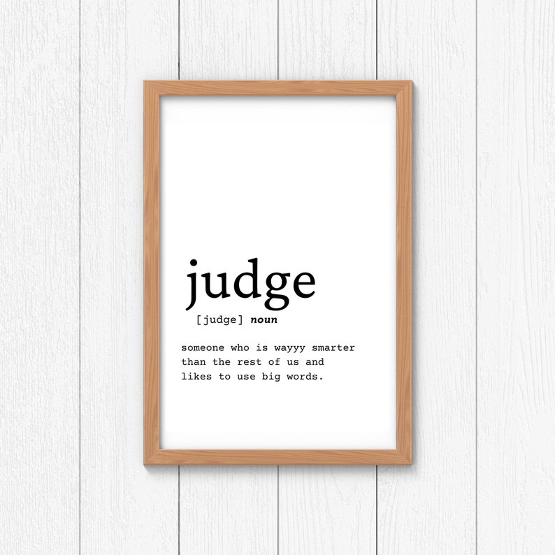 Judge Definition Print: Funny Judge Office Wall Art (digital Download ...