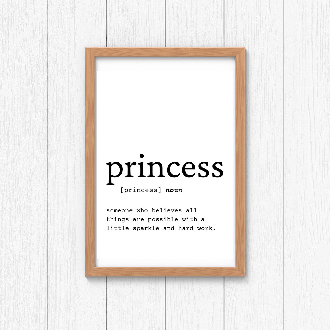Princess Definition Wall Art Princess Gift Idea Princess | Etsy