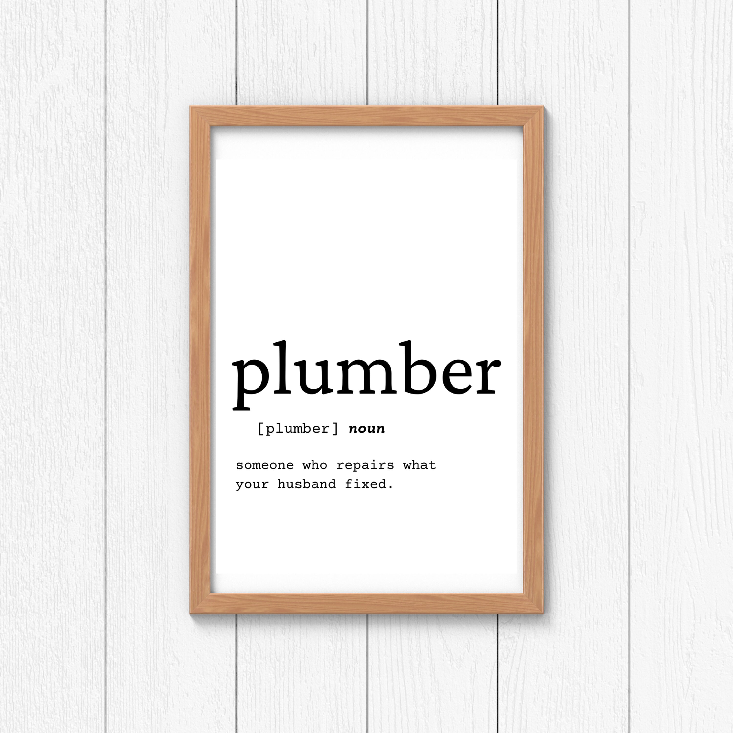 Plumber Definition Wall Art, Gift for Plumber, Plumber Digital Print ...