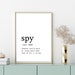 Spy Definition Wall Art, Spy Gift Idea, Spy Digital Print, Gift Idea ...