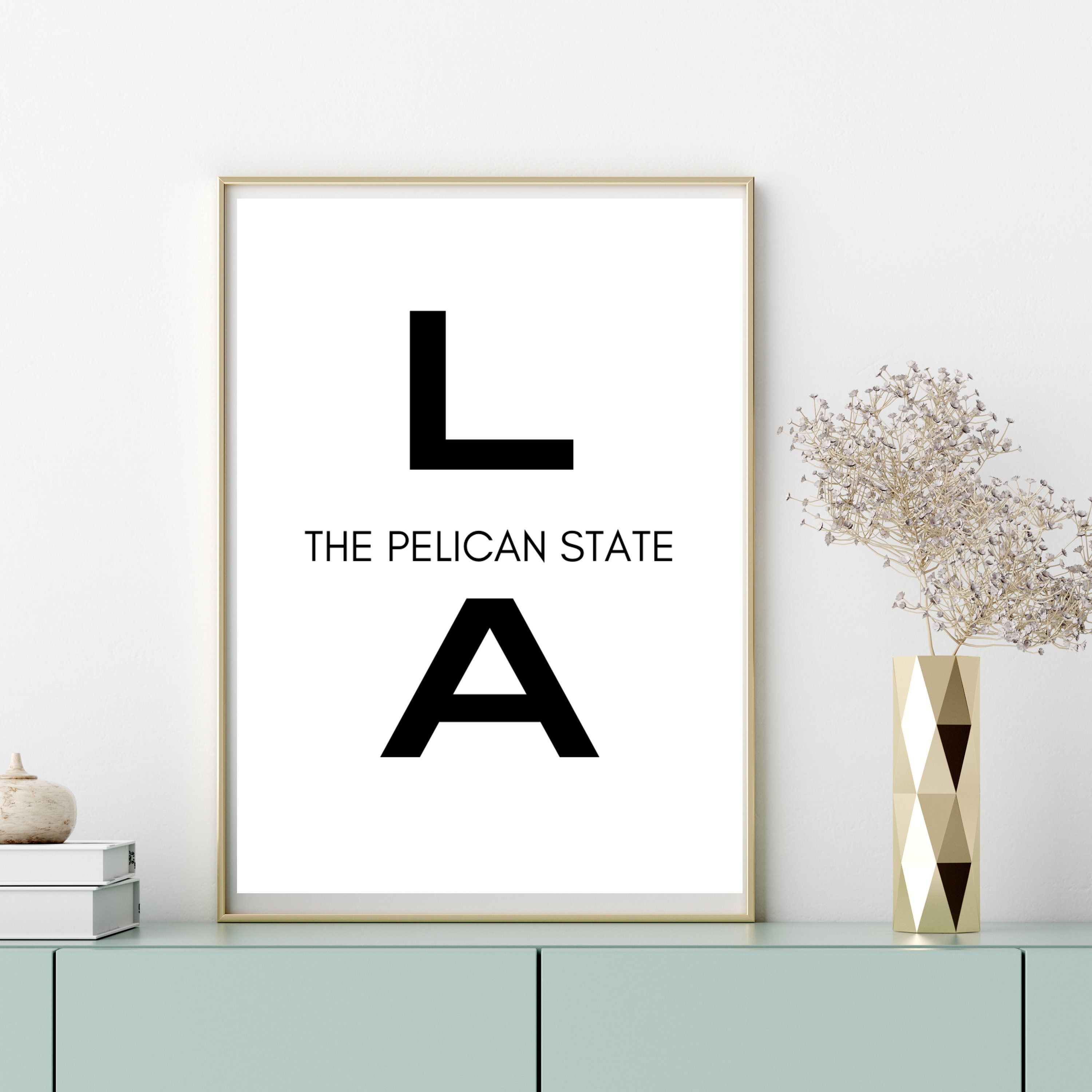 Louisiana State Wall Art, Digital Download, Louisiana Initials Home ...