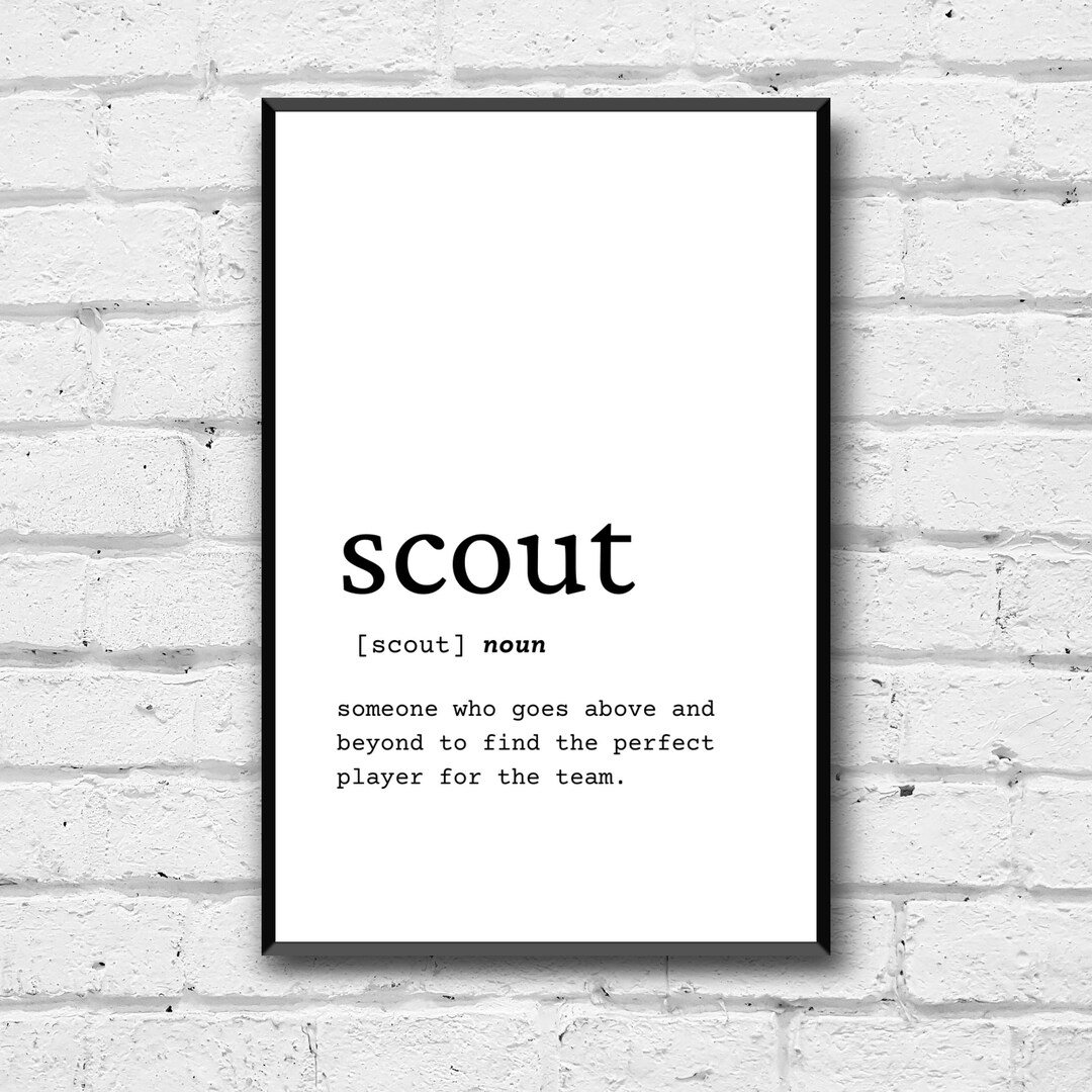 Scout Definition Wall Art, Scout Gift Idea, Scout Digital Print, Gift ...