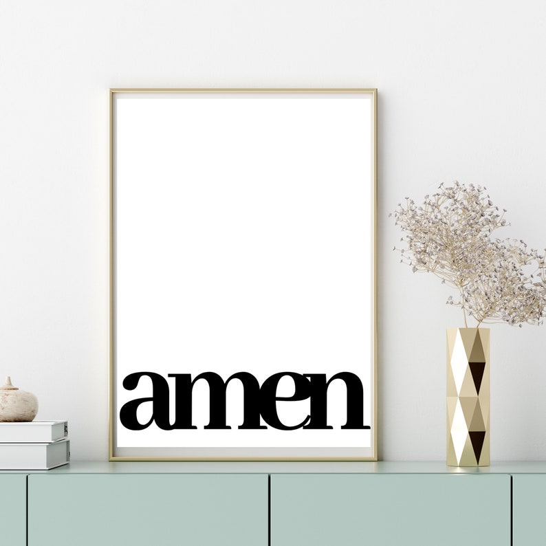 Amen Wall Art, Digital Download, Printable Wall Decor, Inspirational ...
