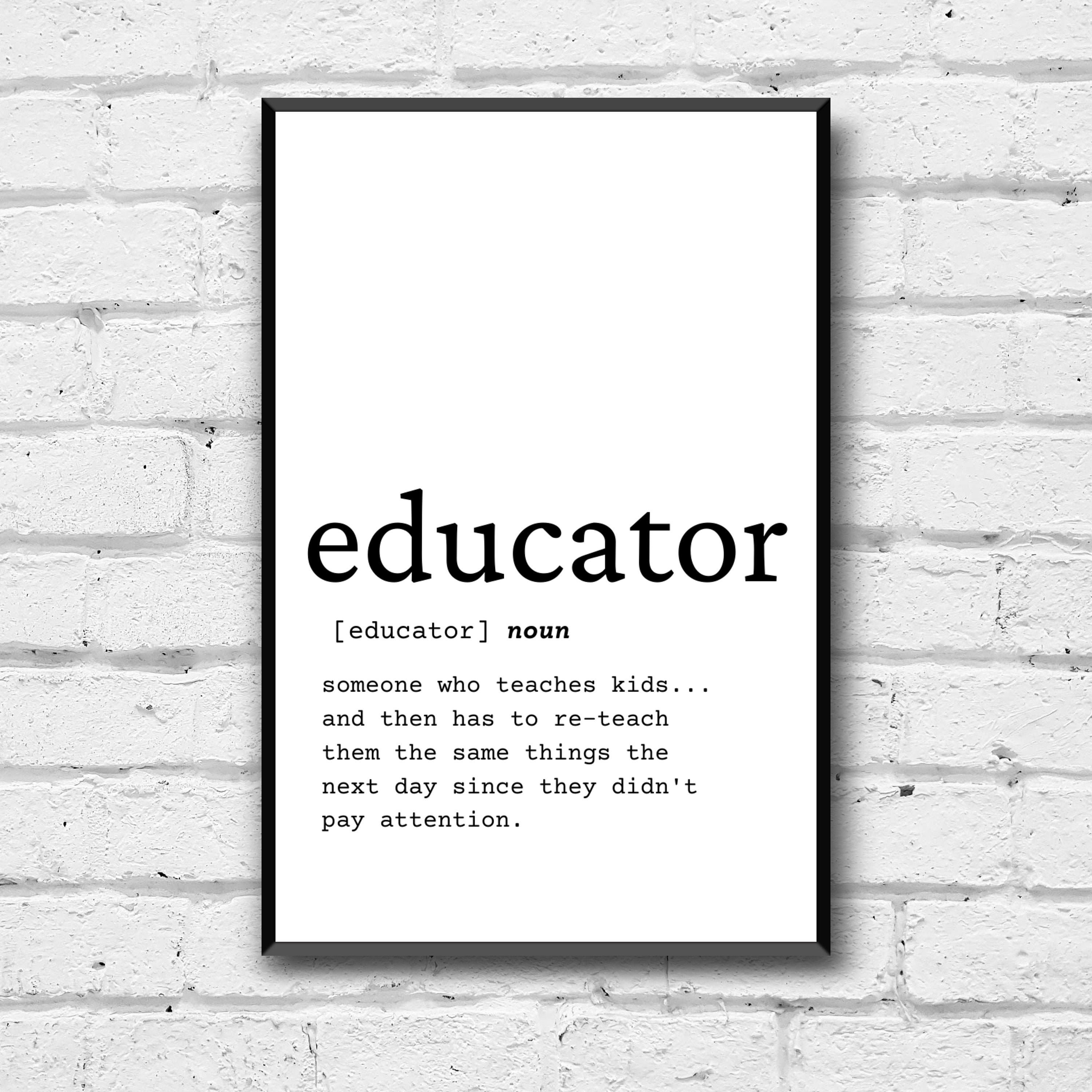 Educator Definition Wall Art Gift for Educator Educator - Etsy Australia