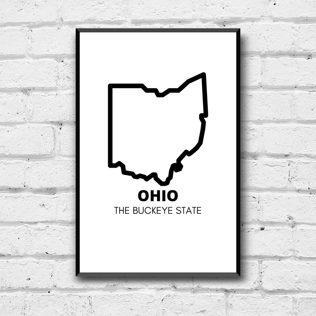 Ohio State Wall Art, Ohio Digital Print, the Buckeye State Home Decor ...
