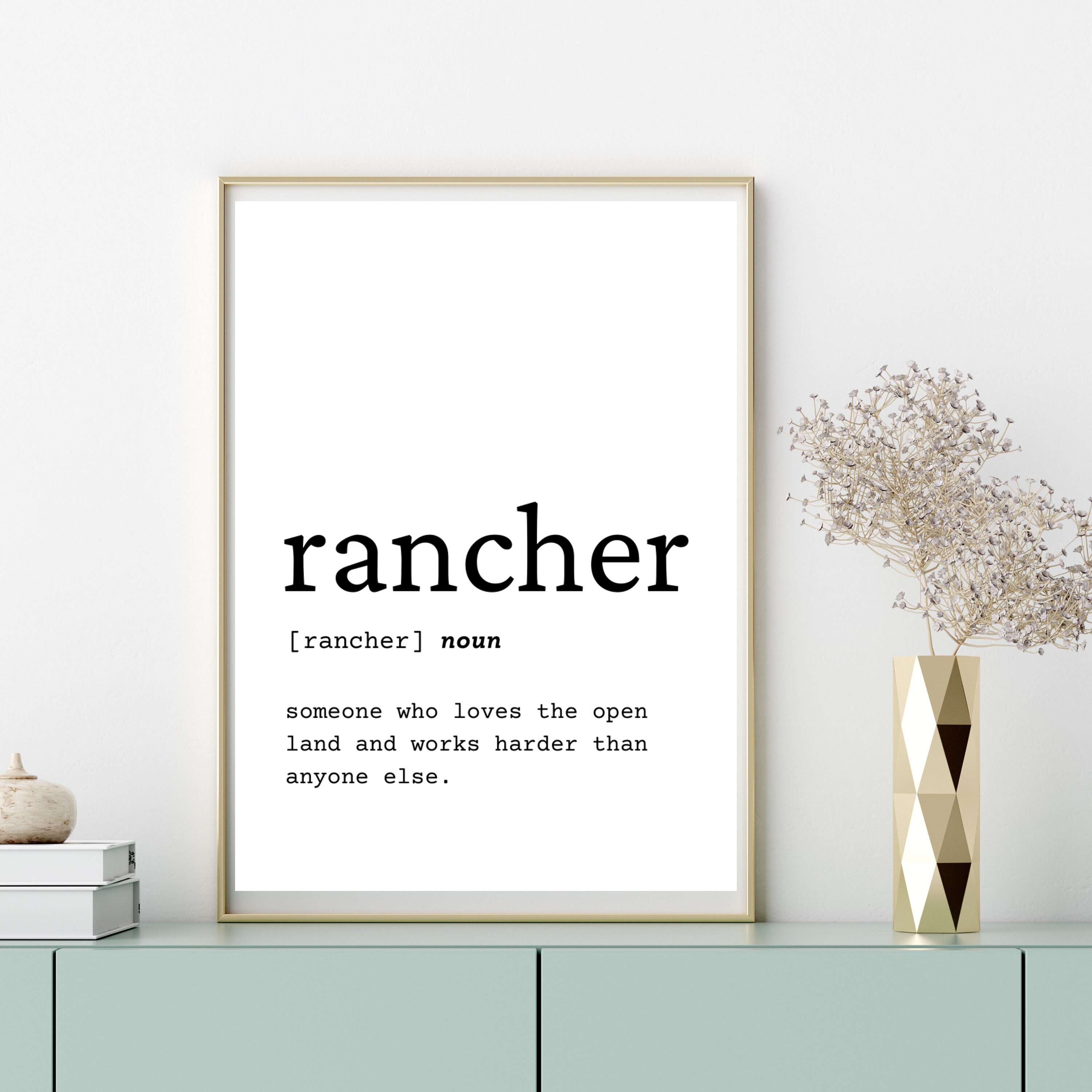 Rancher Definition Wall Art, Rancher Gift Idea, Rancher Digital Print ...