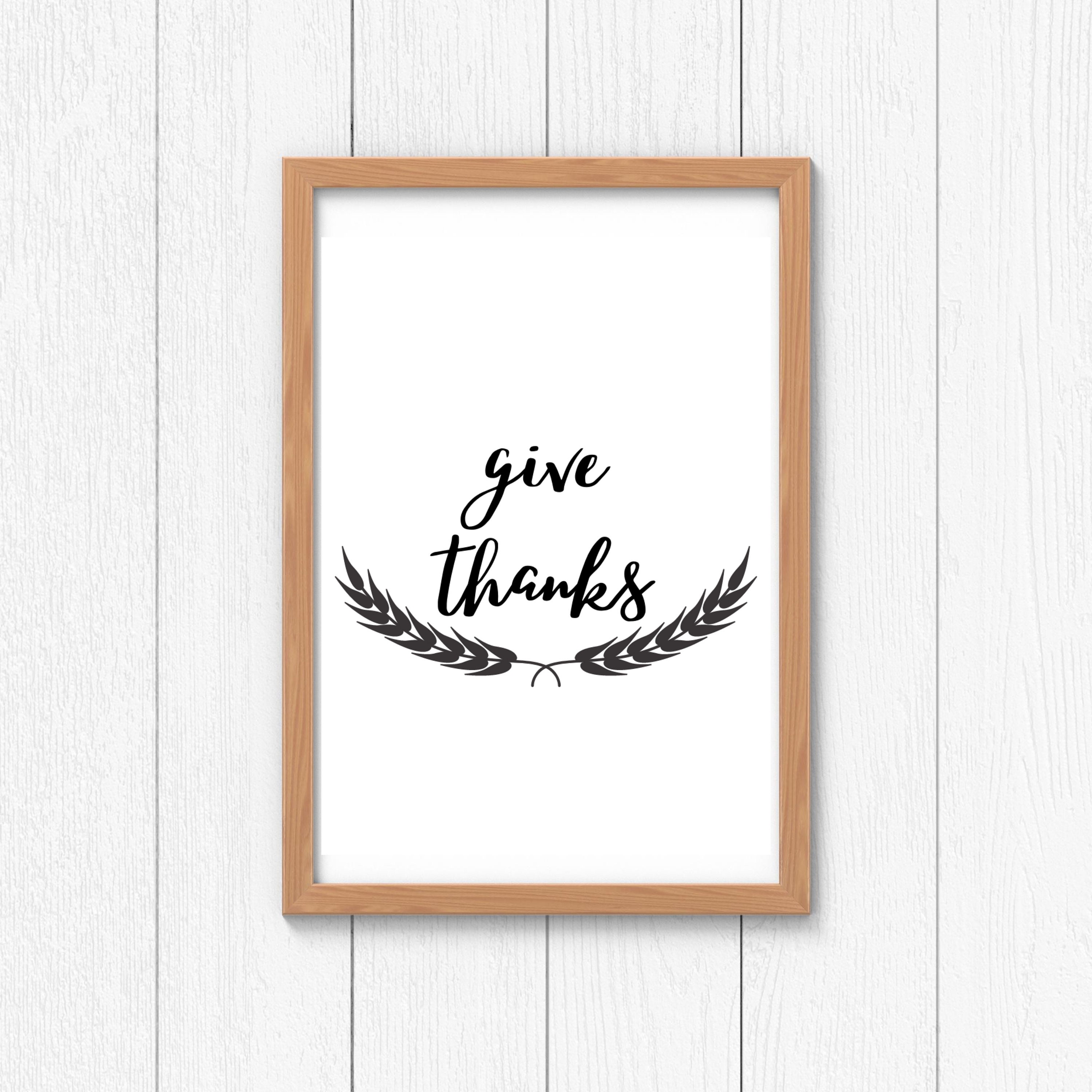 Give Thanks Wall Art: Autumn Home Decor (digital Download) - Etsy UK
