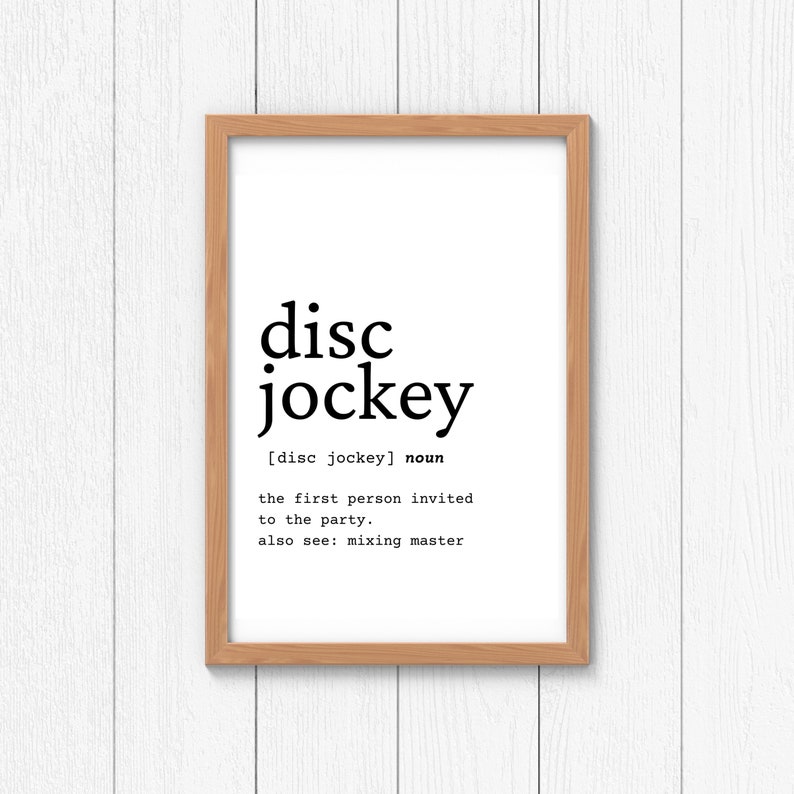 Disc Jockey Definition, DJ Definition, Disc Jockey Gift Idea, Disc ...
