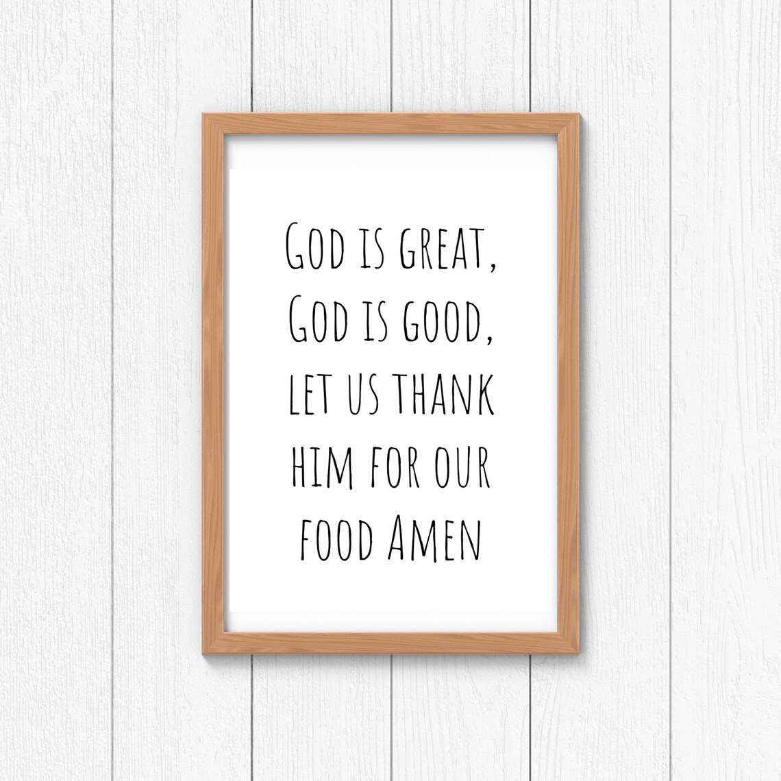 God is Great, God is Good, Let Us Thank Him for Our Food, Wall Art, Digital Download, Kitchen ...