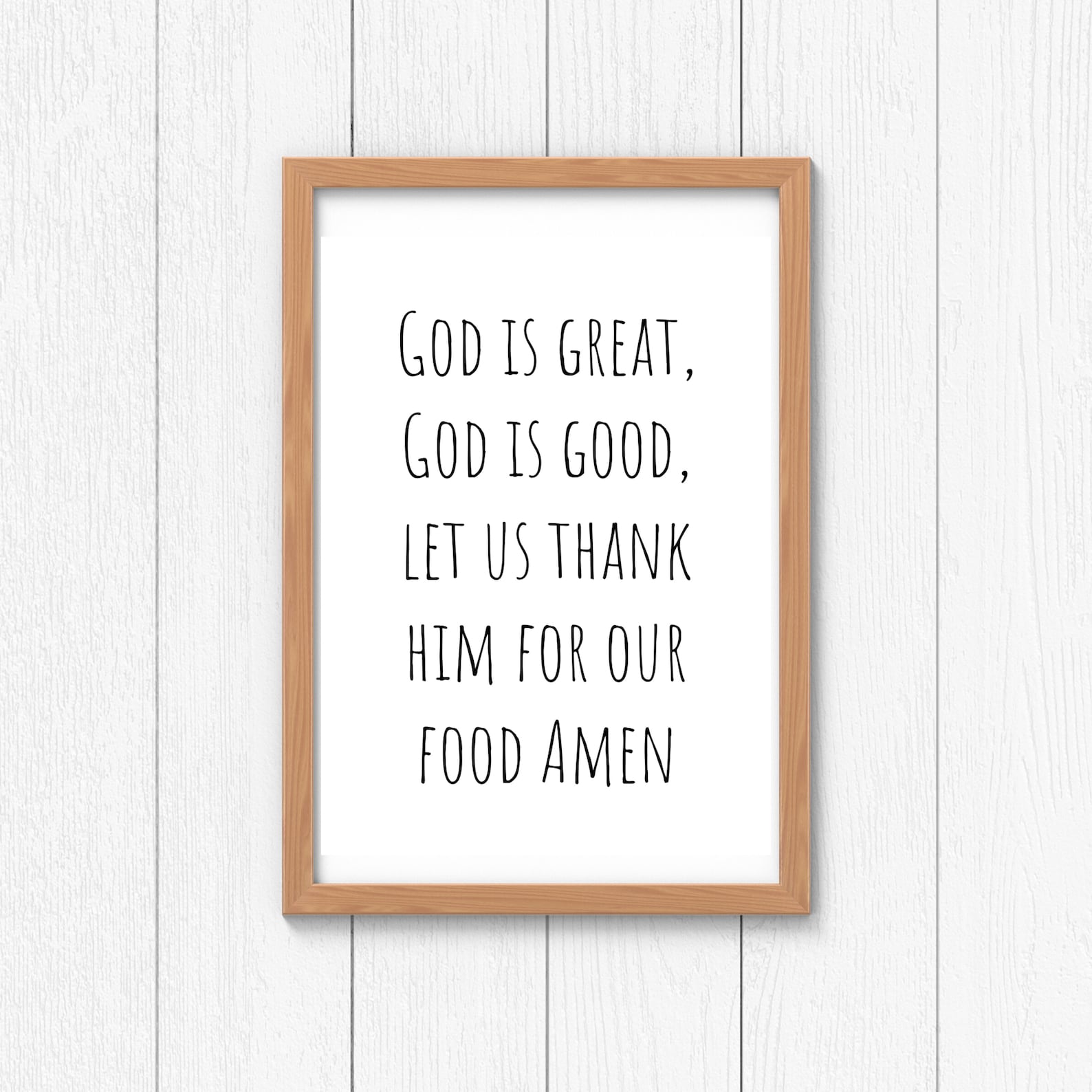 God is Great, God is Good, Let Us Thank Him for Our Food, Wall Art, Digital Download, Kitchen ...