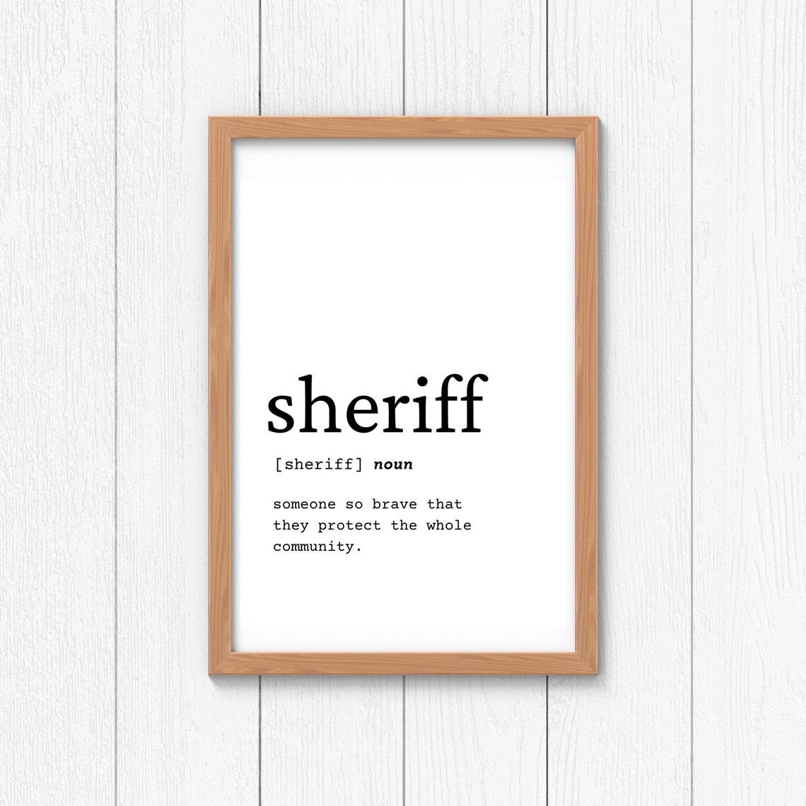 Sheriff Definition Wall Art, Sheriff Gift Idea, Sheriff Digital Print ...