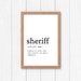 Sheriff Definition Print: Minimalist Office Wall Art (digital Download ...