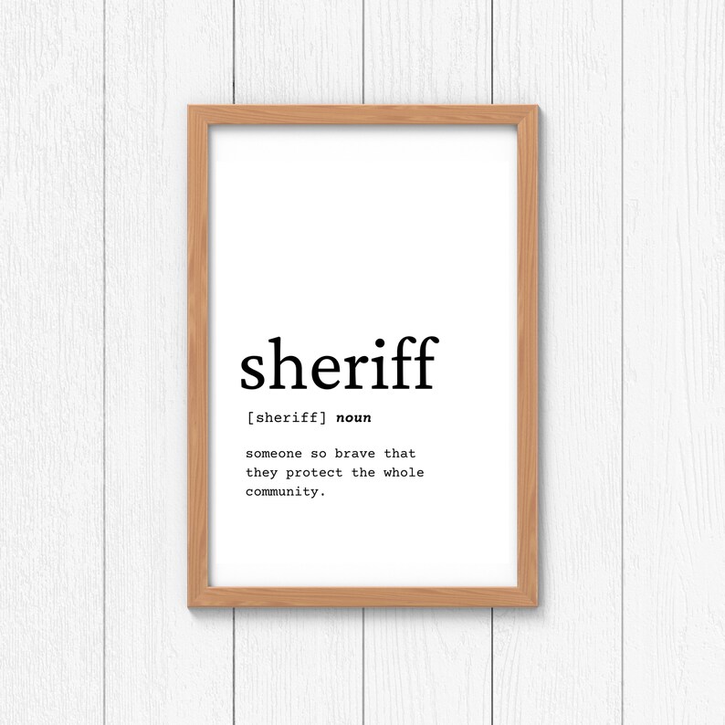 Sheriff Definition Print: Minimalist Office Wall Art (digital Download ...