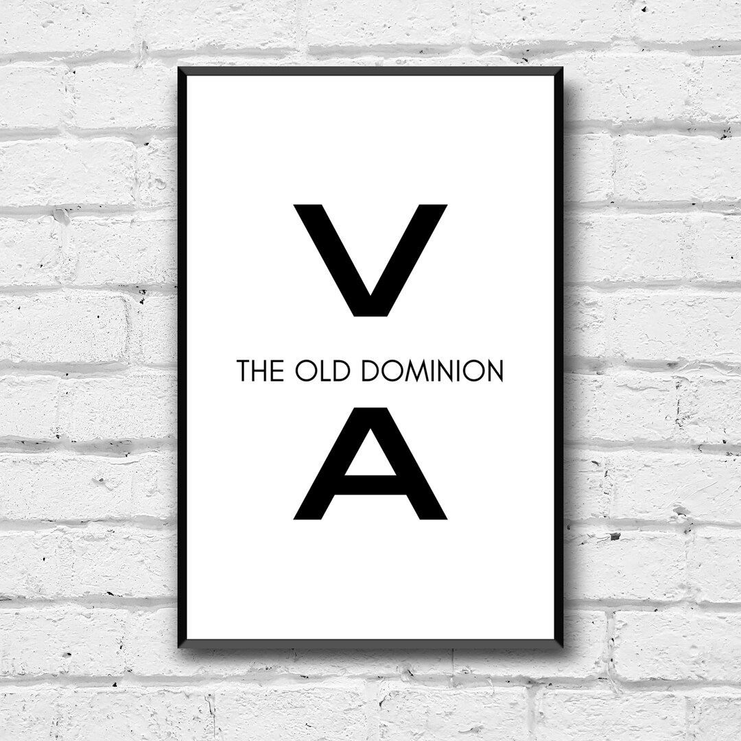 Virginia State Wall Art, Virginia Digital Download, Virginia Initials ...