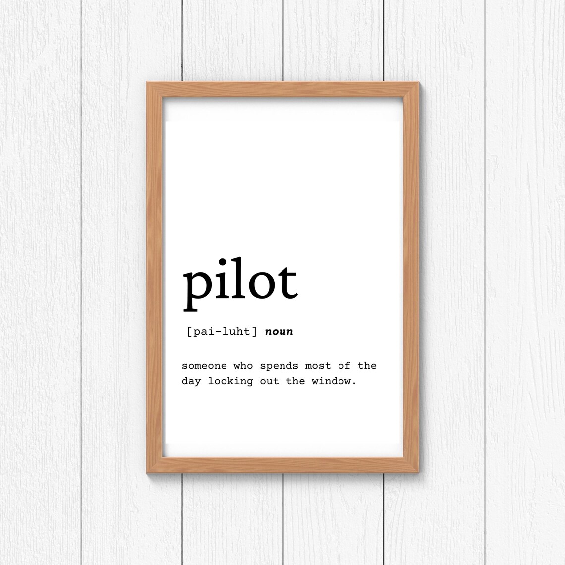Pilot Definition Wall Art, Digital Download, Definition Home Decor ...