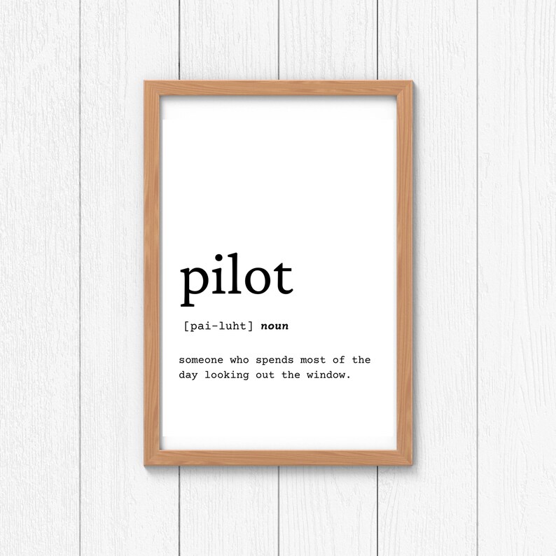 Funny Pilot Definition Print: Pilot Quote Wall Art (digital Download ...