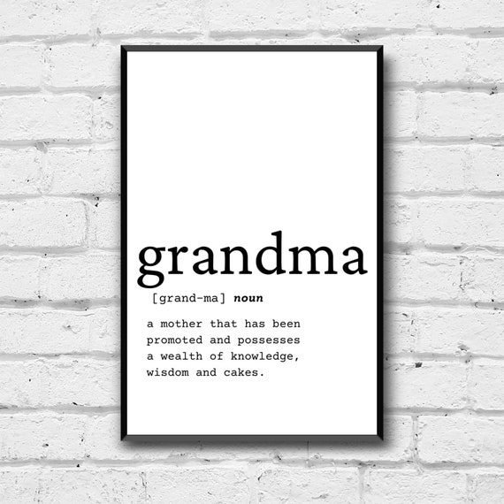 Grandma Definition Art Digital Download Gift for Grandma - Etsy