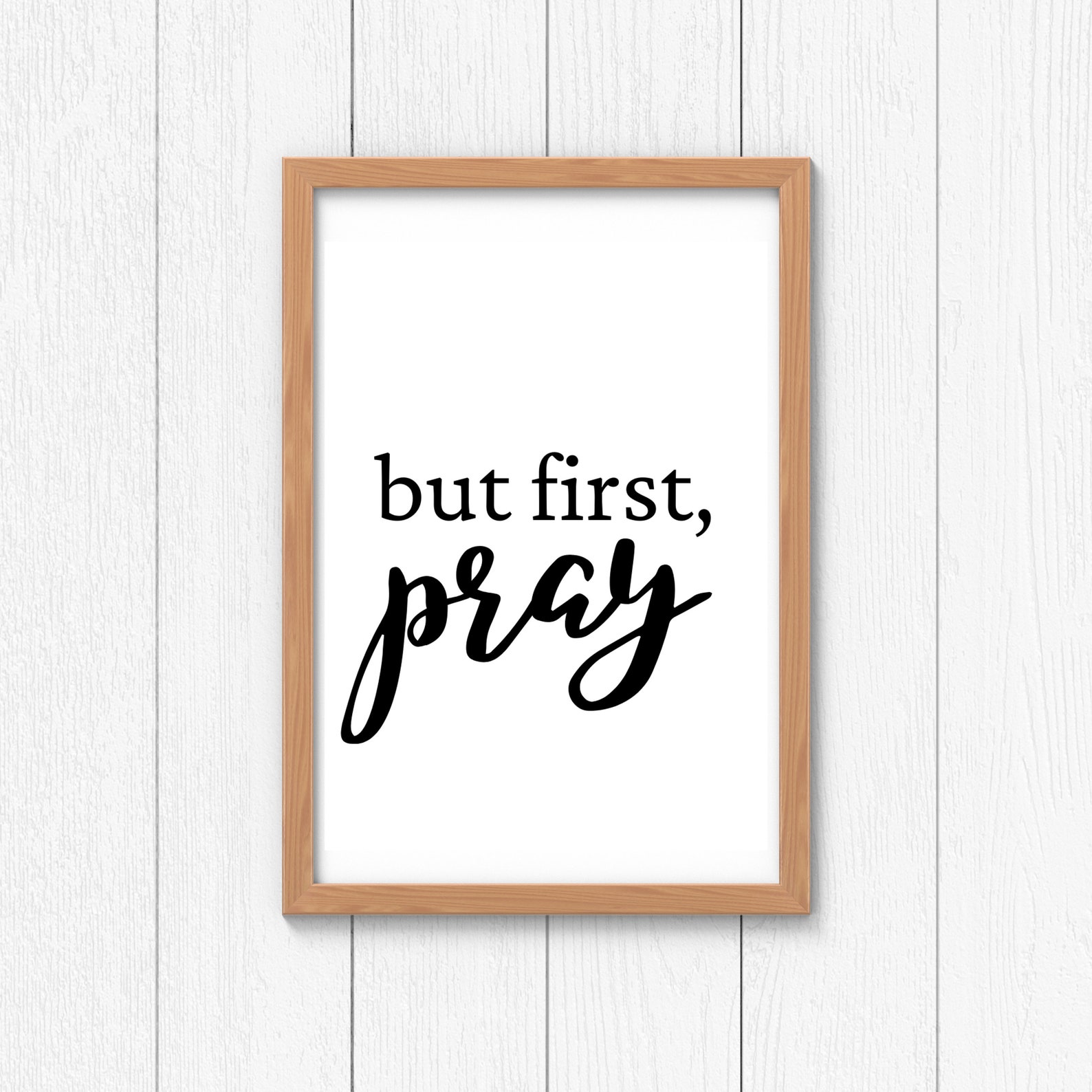 But First Pray Wall Art, but First Pray Quote Decor, Bedroom Prayer ...