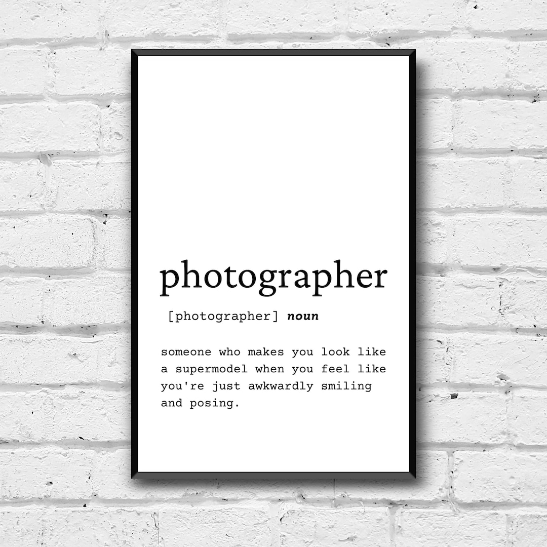 Photographer Definition Wall Art, Gift for Photographer, Photographer ...