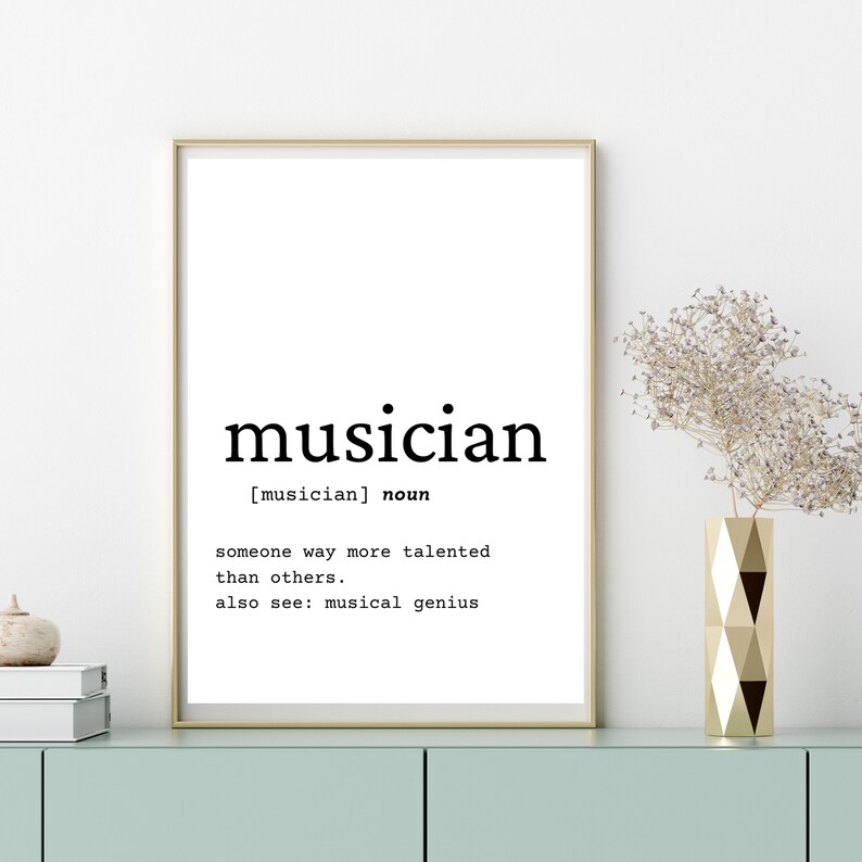 Musician Definition Wall Art, Musician Gift Idea, Musician Digital ...