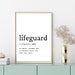 Lifeguard Definition Wall Art, Gift for Lifeguard, Lifeguard Digital ...