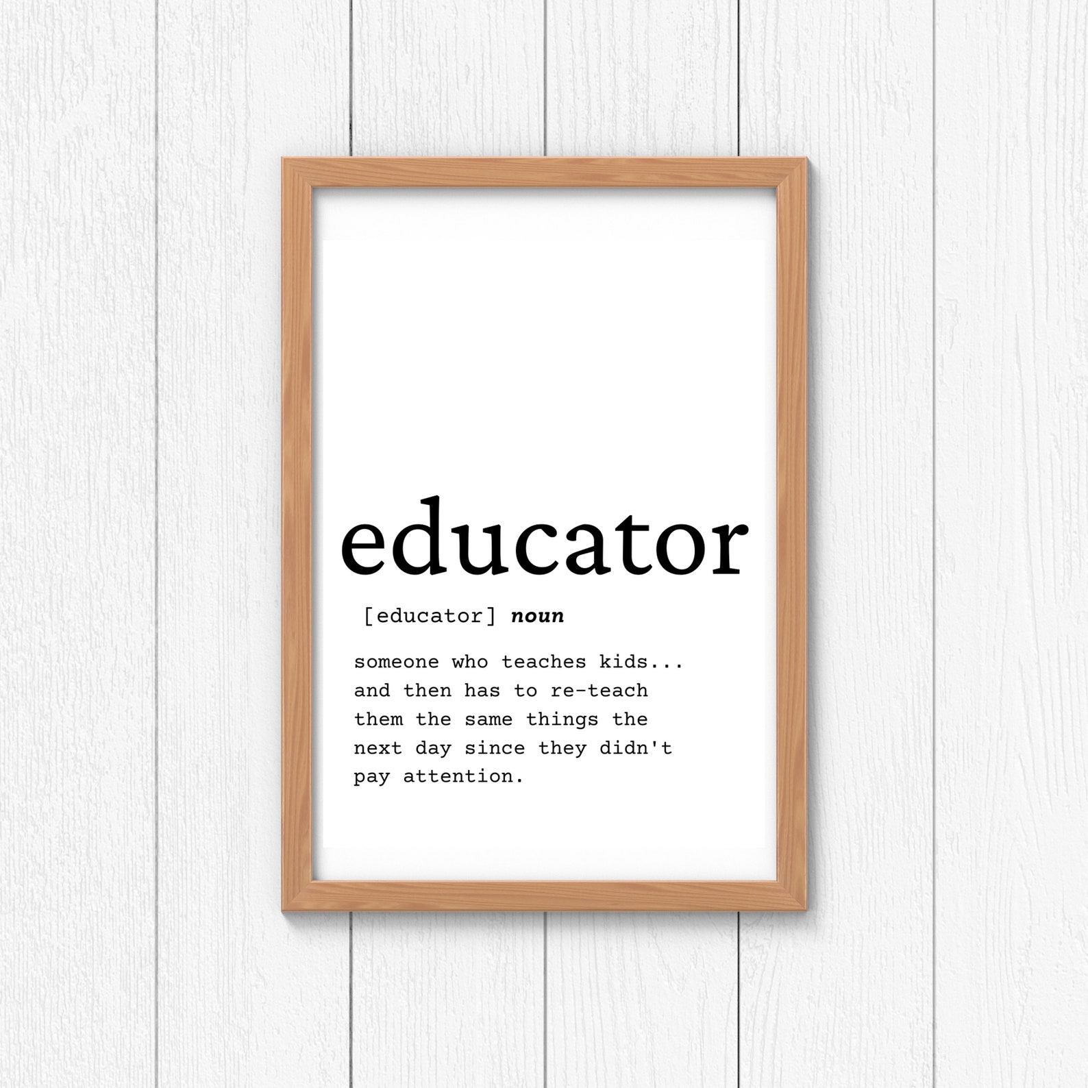 Educator Definition Wall Art, Gift for Educator, Educator Digital Print ...