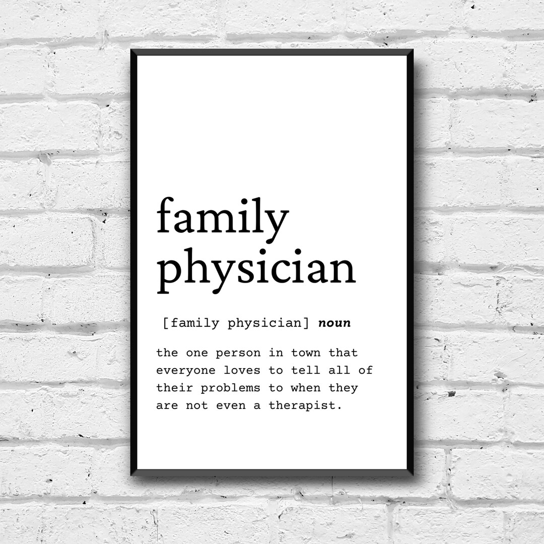 Family Physician Definition Art Print: Doctor Gift (digital Download ...