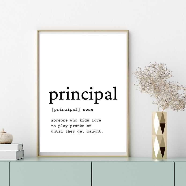 Principal Definition Wall Art, Principal Gift Idea, Principal Digital ...
