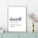 Sheriff Definition Print: Minimalist Office Wall Art (digital Download ...