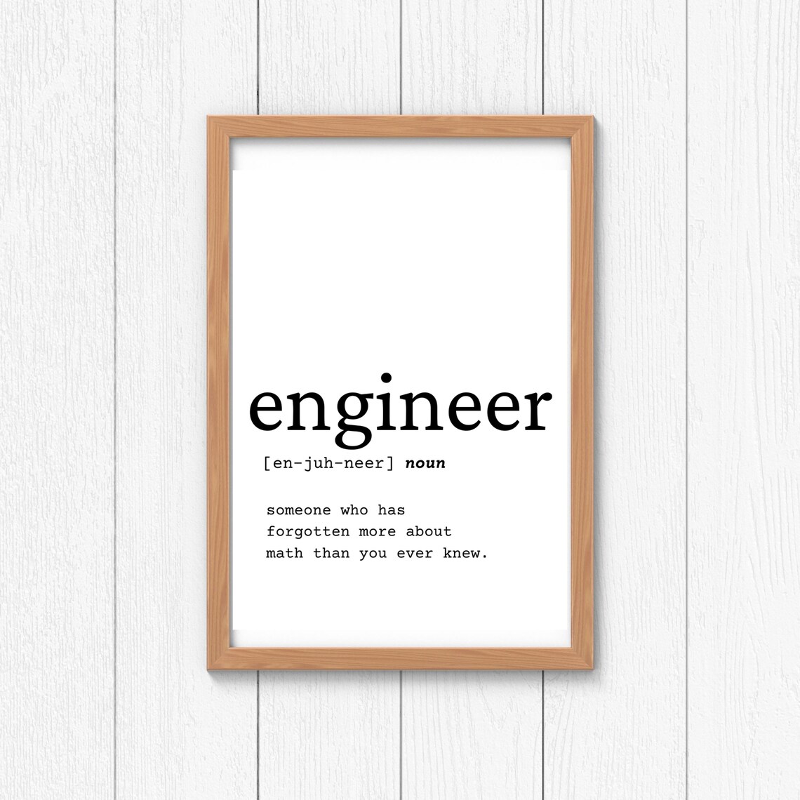 Engineer Definition Wall Art, Digital Download, Definition Home Decor ...
