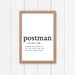 Postman Definition Wall Art, Postman Gift Idea, Postman Digital Print ...