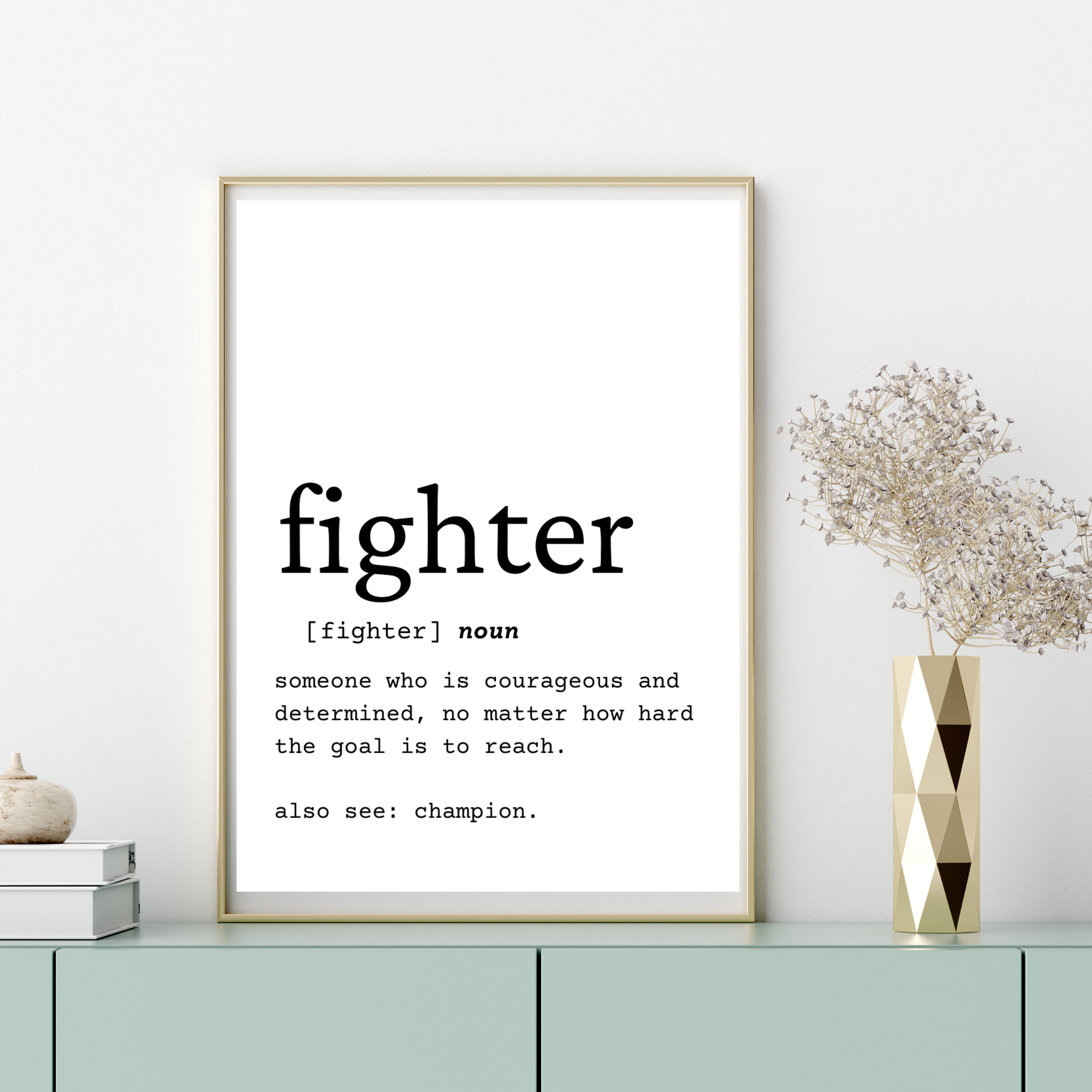 Fighter Definition Wall Art, Fighter Gift Idea, Fighter Digital Print ...