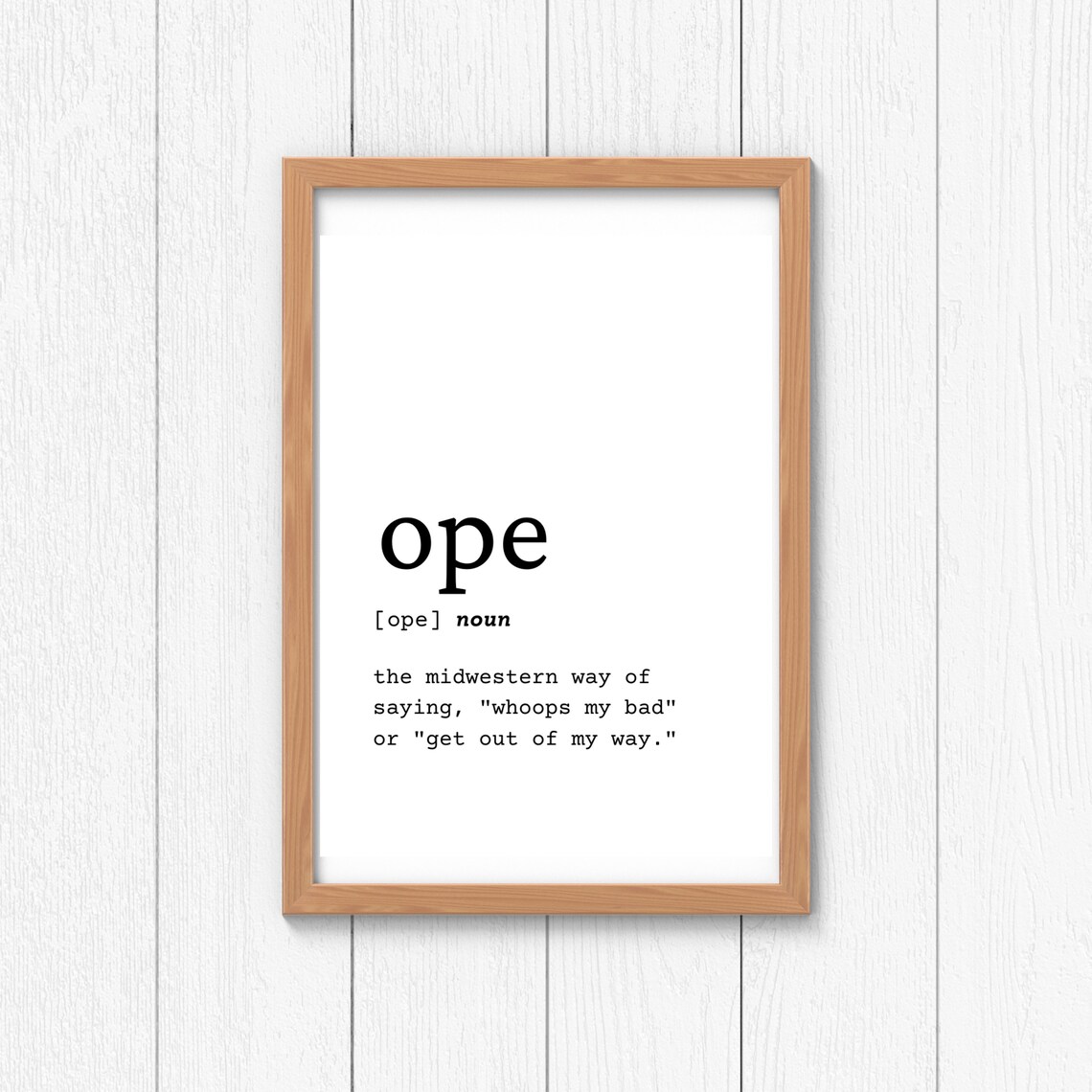 Ope Definition Wall Art, Digital Download, Definition Home Decor ...