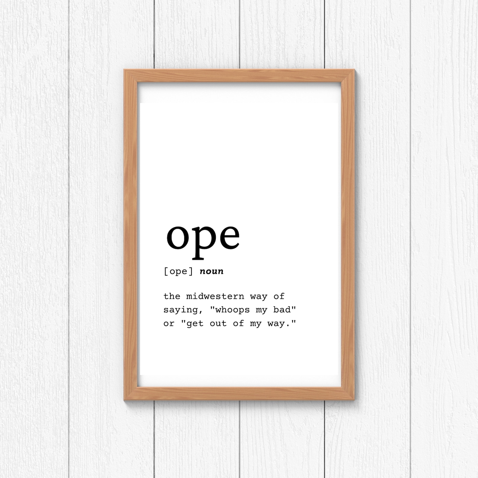 Ope Definition Wall Art Digital Download Definition Home | Etsy