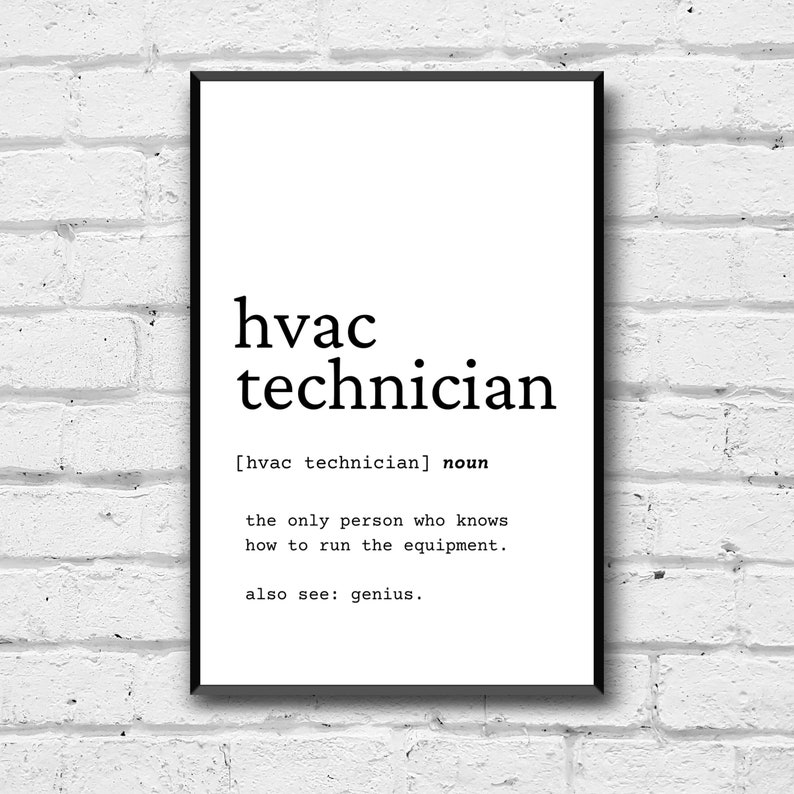 HVAC Technician Print, HVAC Technician Digital Download, HVAC ...
