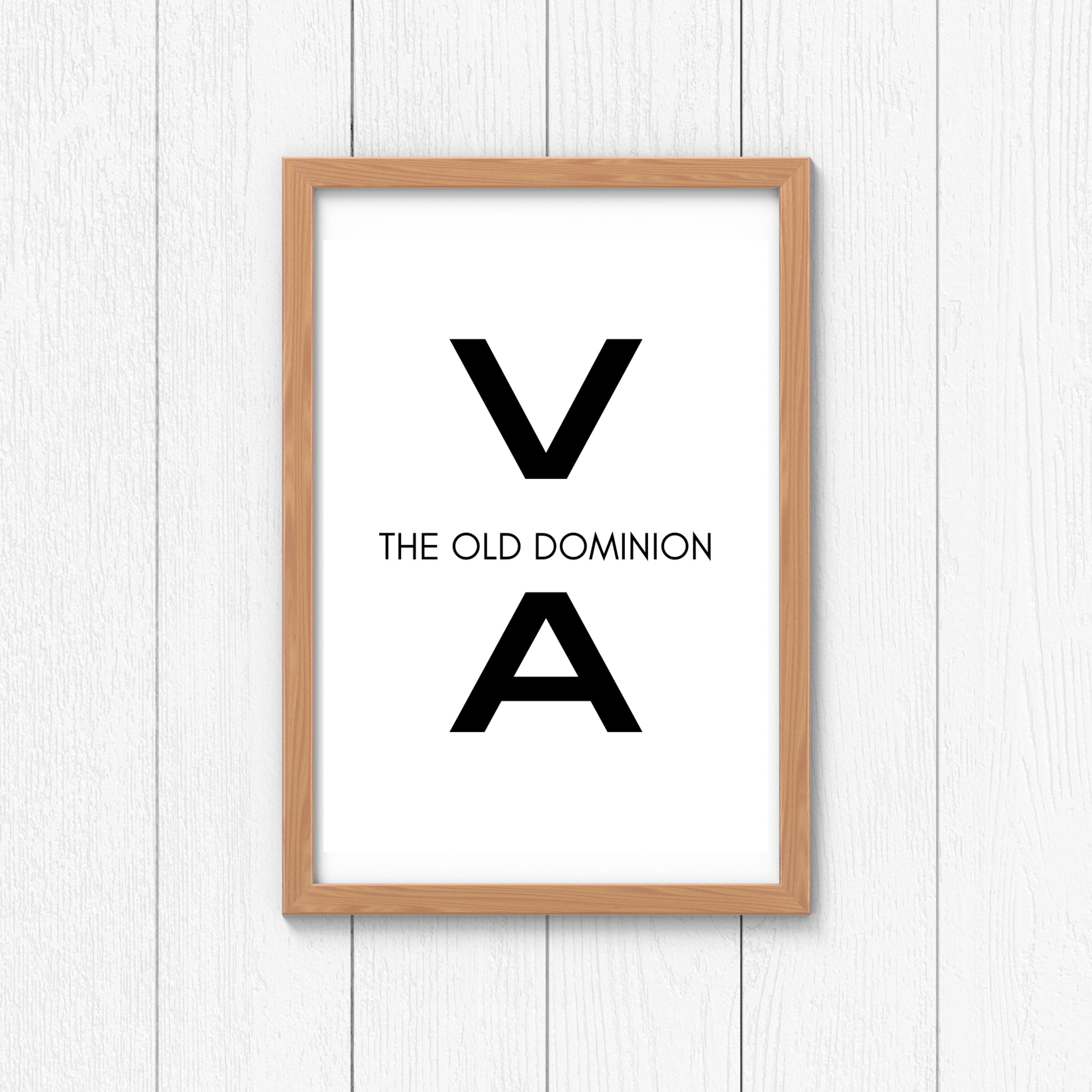 Virginia State Wall Art, Virginia Digital Download, Virginia Initials ...