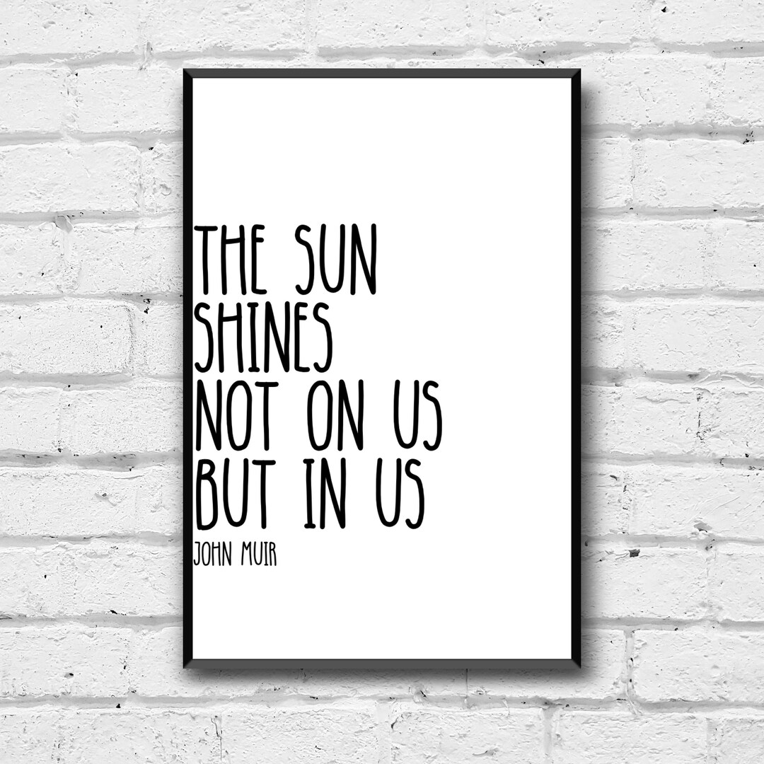 John Muir Quote Art Print: Inspirational Black and White Decor (digital ...