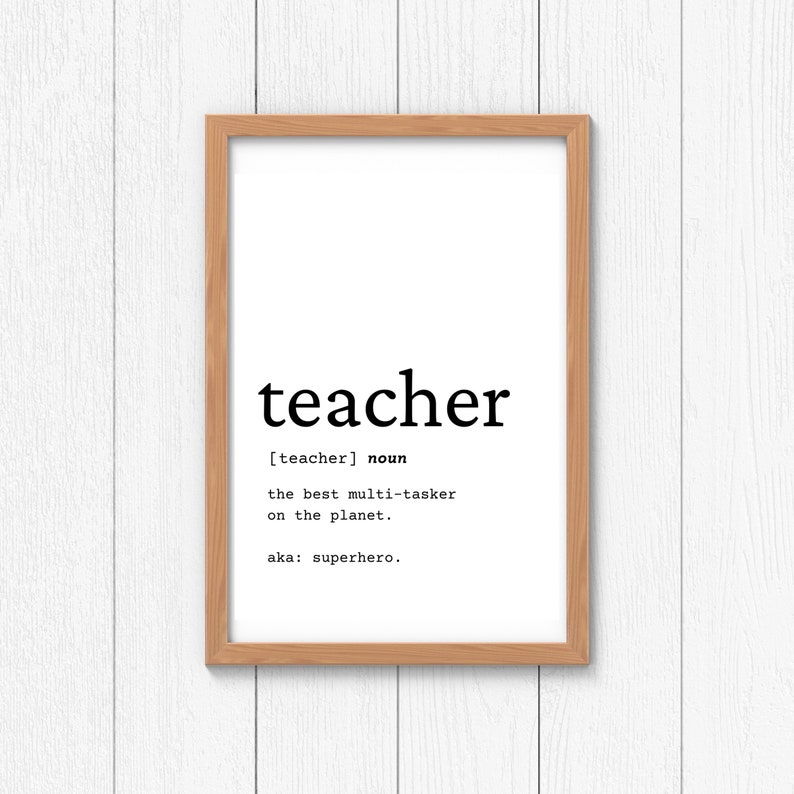 Teacher Definition Wall Art, Teacher Gift Idea, Teacher Digital Print ...