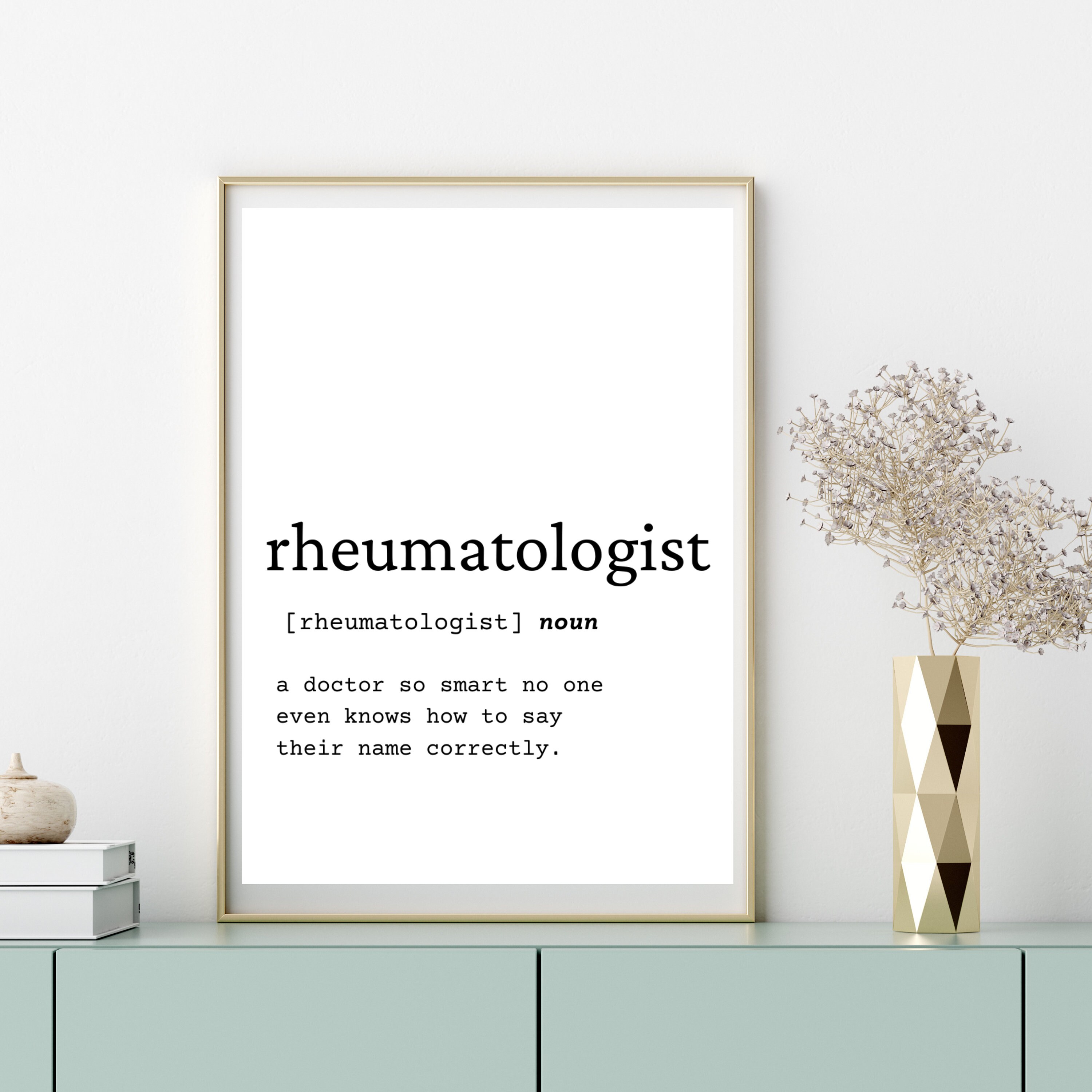 Rheumatologist Definition Wall Art, Rheumatologist Gift Idea ...