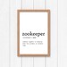 Zookeeper Definition Wall Art, Zookeeper Gift Idea, Zookeeper Digital ...