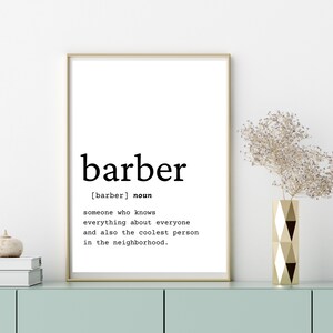Barber Definition Wall Art, Barber Gift Idea, Barber Digital Print ...
