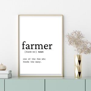 Farmer Definition Wall Art, Digital Download, Definition Home Decor ...