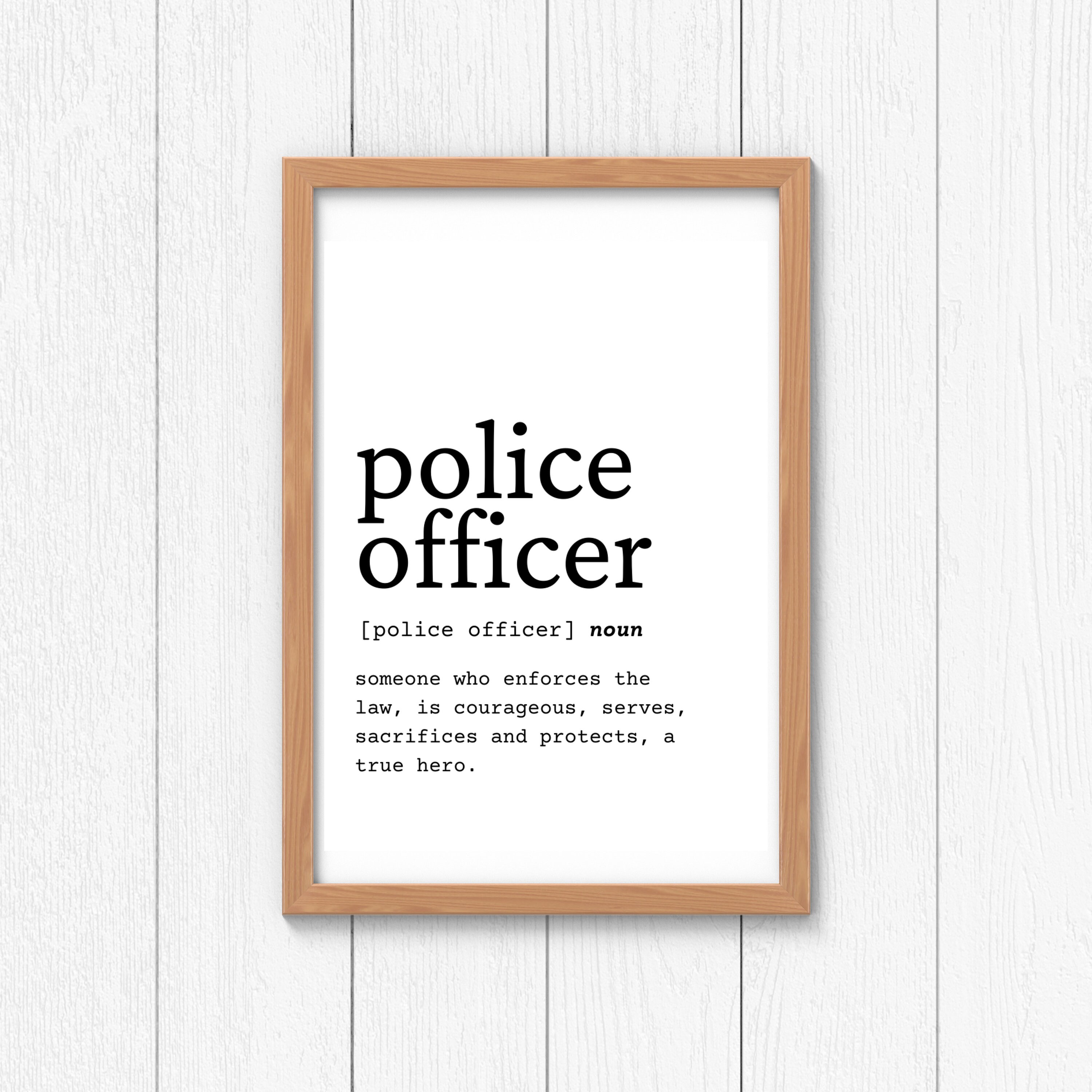 Police Officer Definition Wall Art, Gift for Police Officer, Police ...