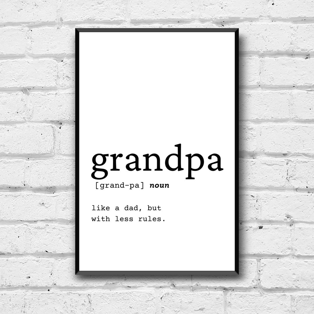 Grandpa Definition Art, Digital Download, Gift for Grandpa, Digital ...
