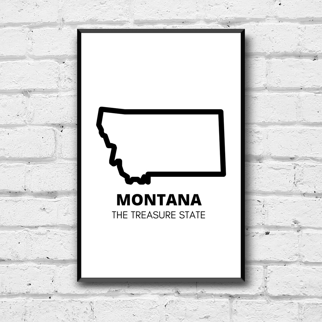 Montana State Wall Art, Montana Digital Print, the Treasure State Home ...